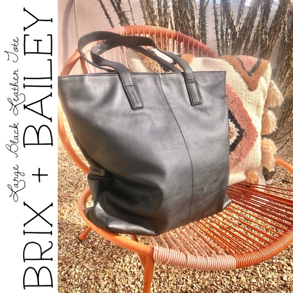 Brix + Bailey | Bags | Brix Bailey Large Black Leather Tote | Poshmark